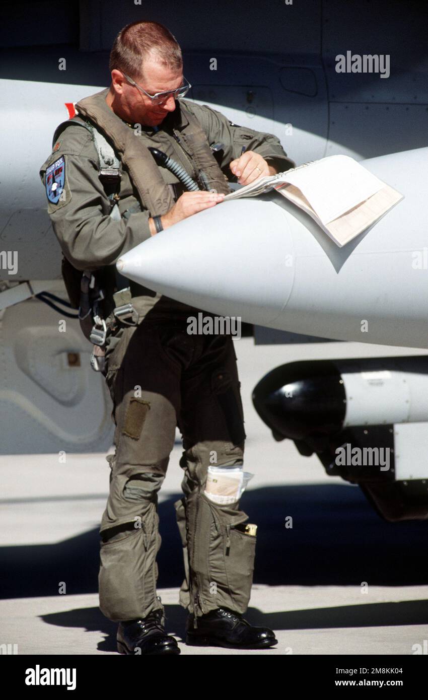 An F-16C Falcon pilot from the 169th Fighter Group, McEntire Air ...