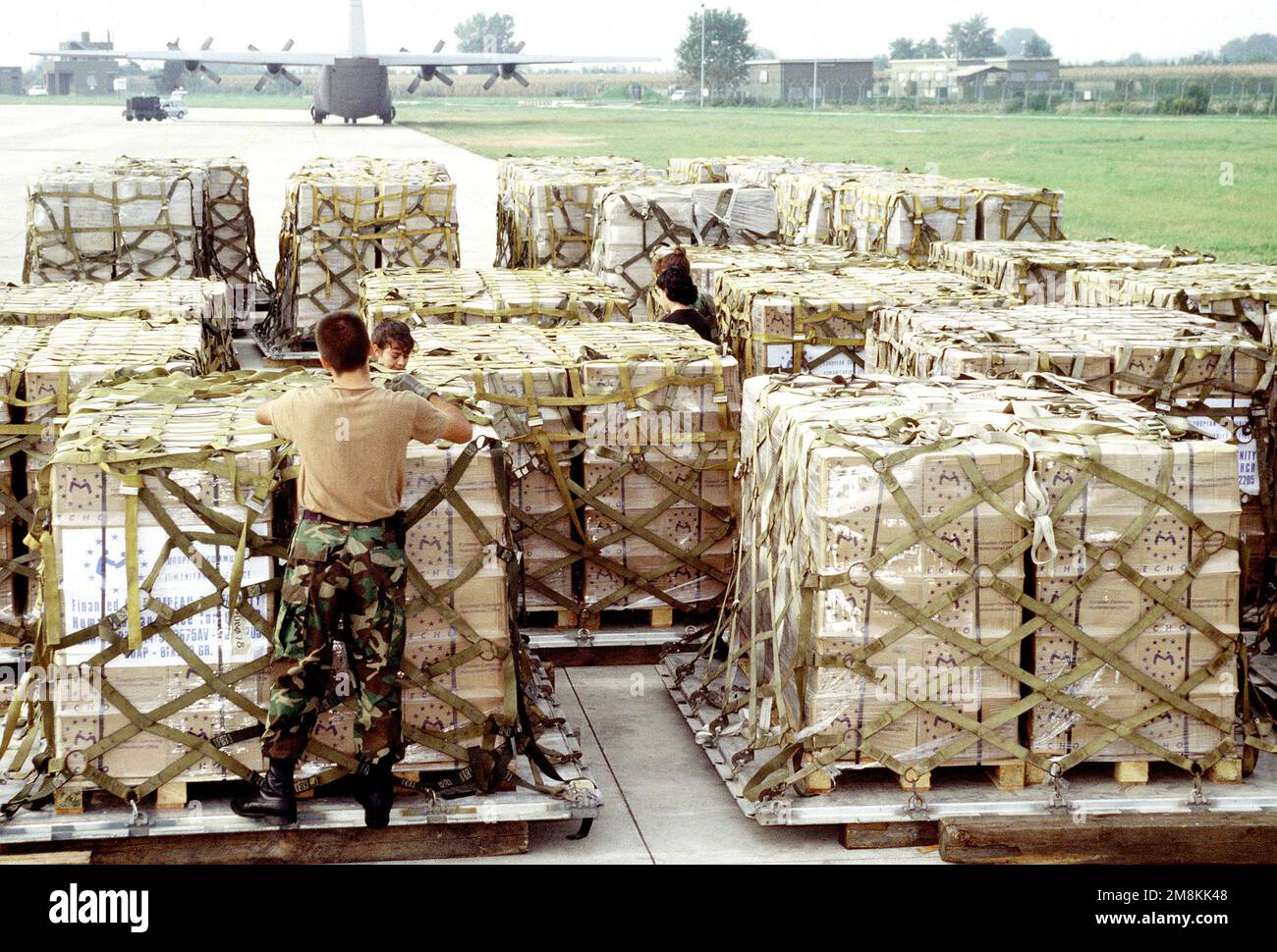 U.S. Air Force personnel attached to the 436th Aerial Port Squadron ...