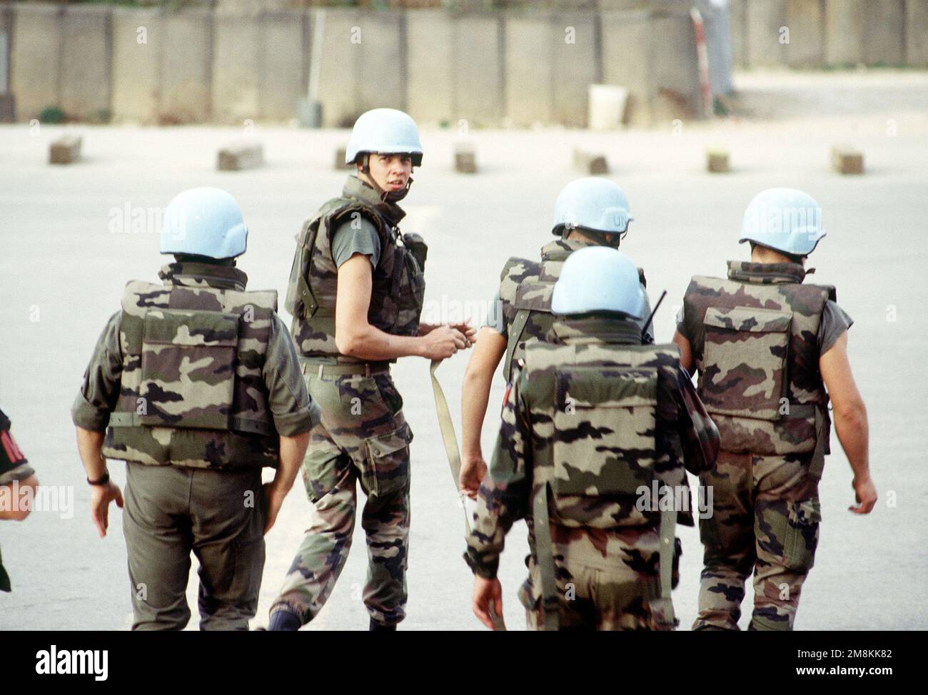 United Nations ground crew members return to their flightline office ...