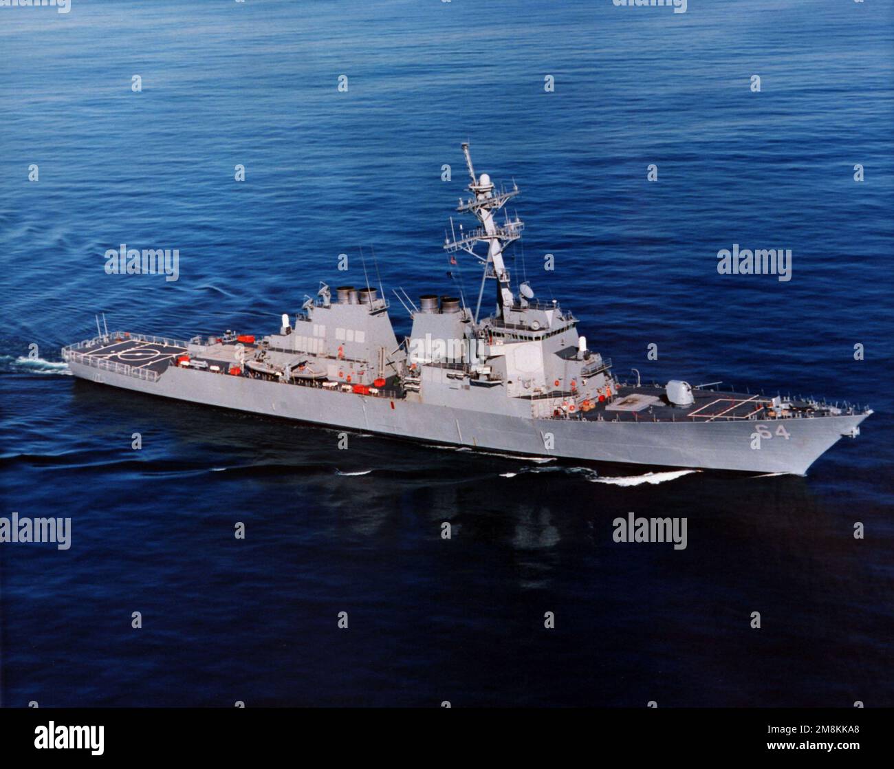 An Aerial starboard bow view of the guided missile destroyer USS Carney ...