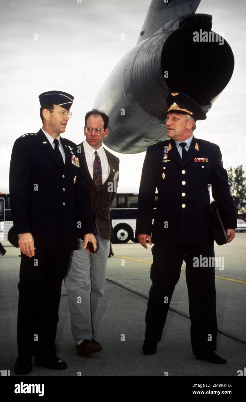On the Scott AFB flightline, Lieutenant General Charles Robertson, Vice ...