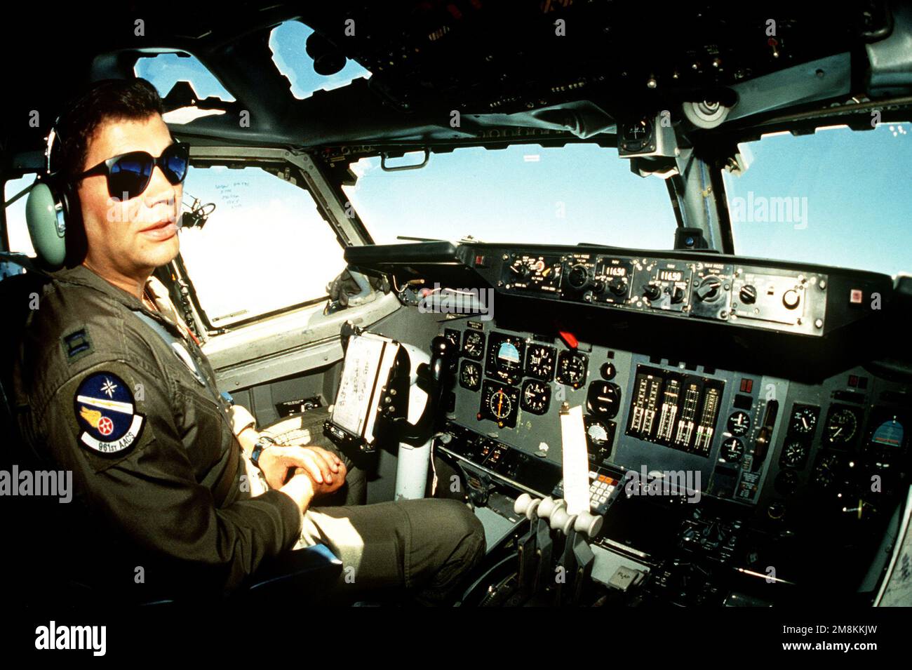CAPT. Jeff Ricketts, pilot from the 961st AACS Kadena AB Okinawa, sits ...