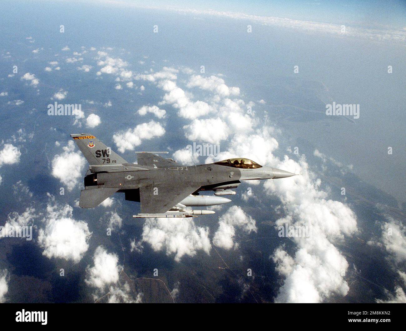 An F-16 "Falcon" fighter, the 79th FS flag ship, assigned to the 79th ...