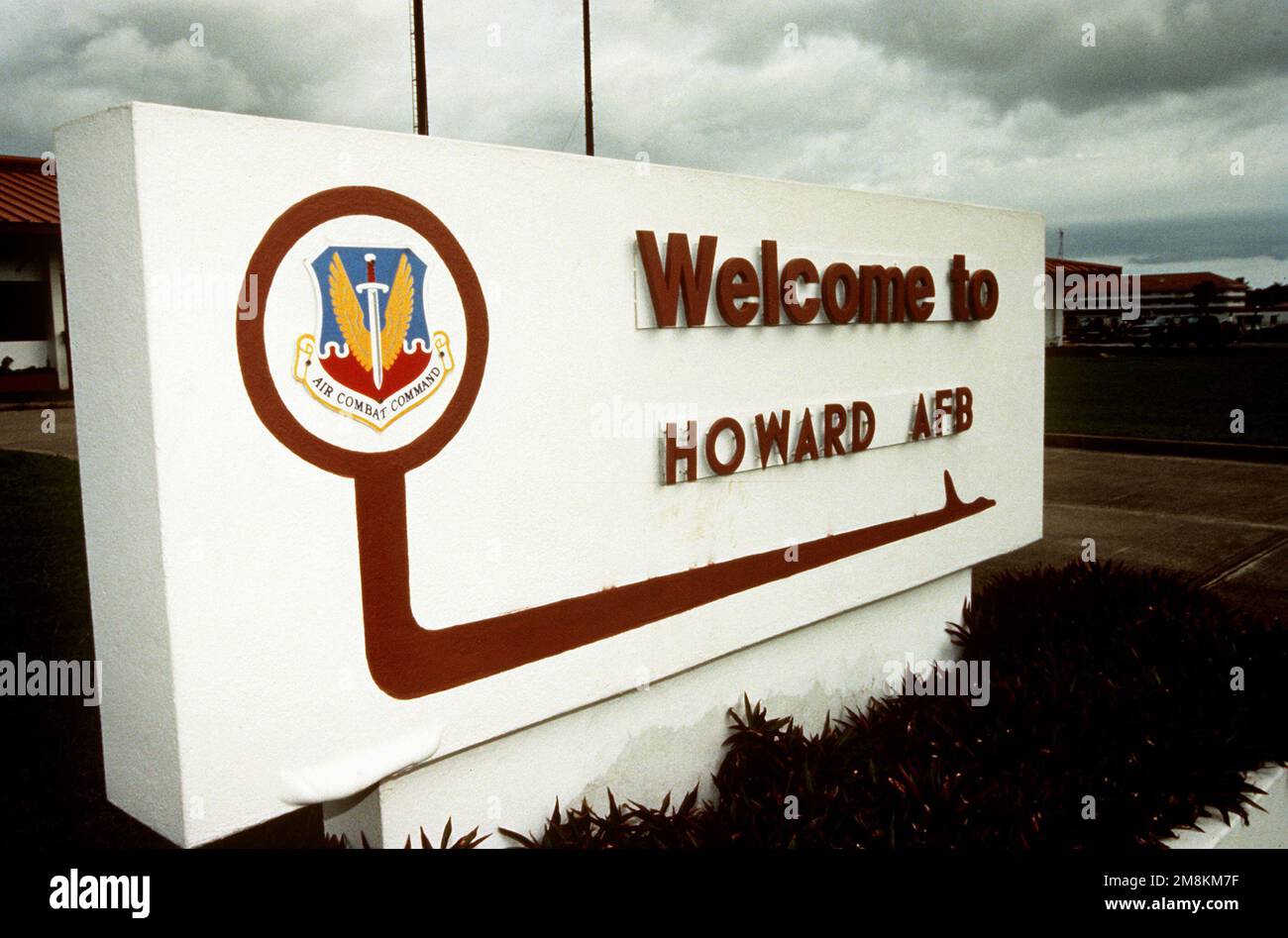 PHOTO of Welcome to Howard AFB sign. Howard AFB is the central location ...