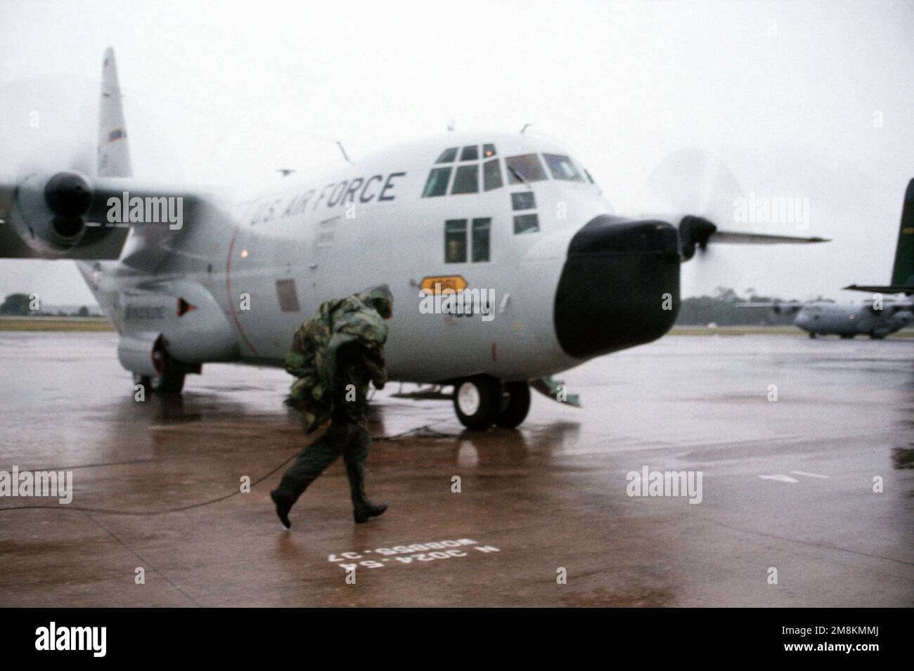 A USAF WC-130 Hercules aircraft from the 53rd Weather Reconnaissance ...