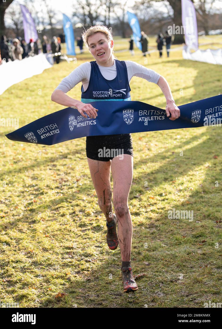 Perth, UK. 14th Jan, 2023. Megan Keith running for Scottish Students ...