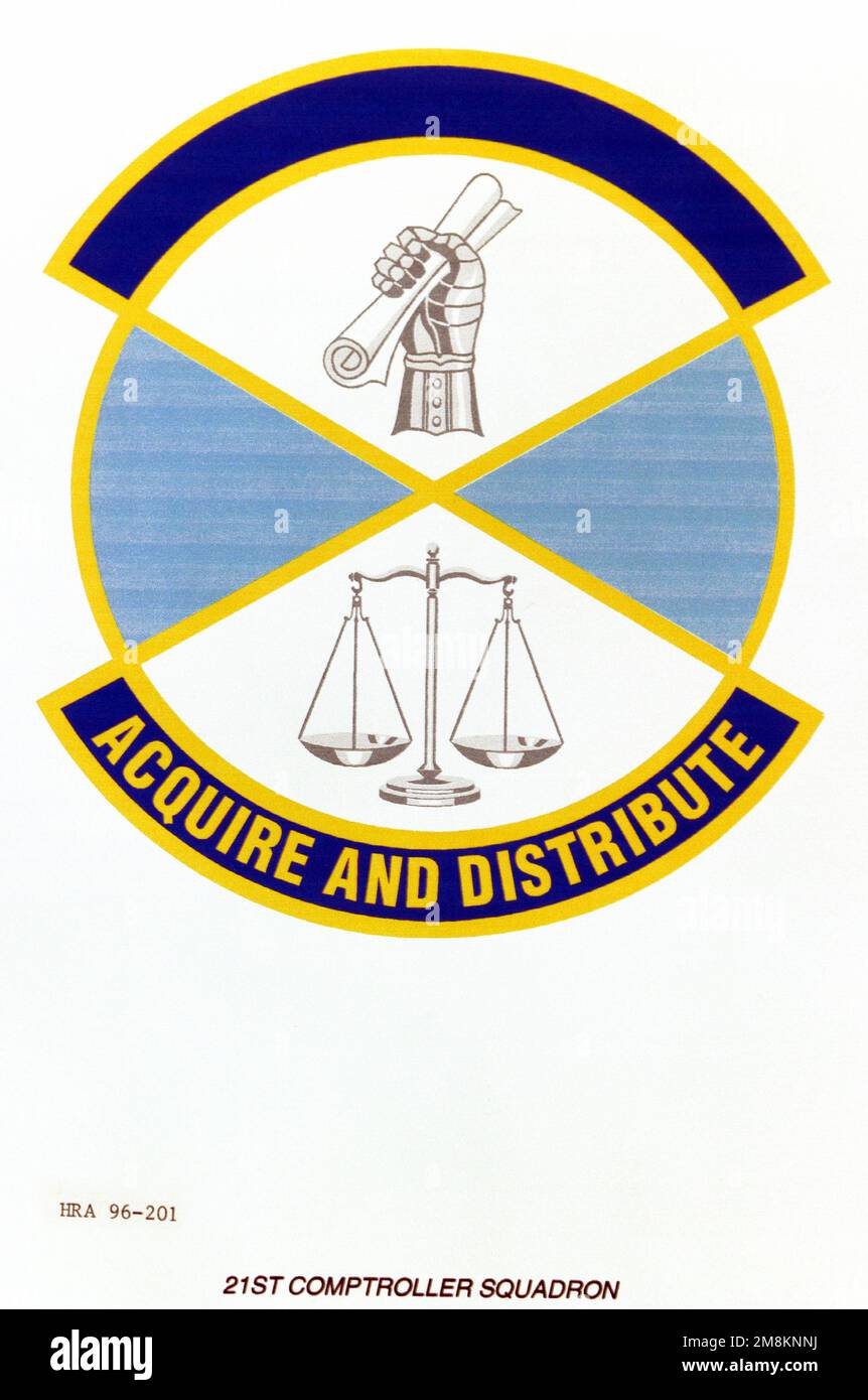 AIR FORCE ORGANIZATIONAL EMBLEM 21st Comptroller Squadron Exact Date ...