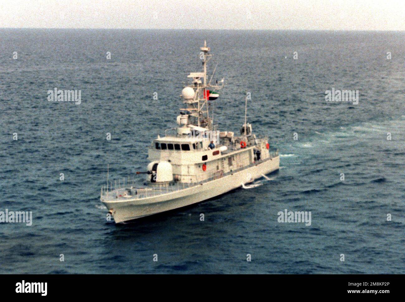 Aerial port bow view of the United Arab Emirates FPB-44 class guided ...