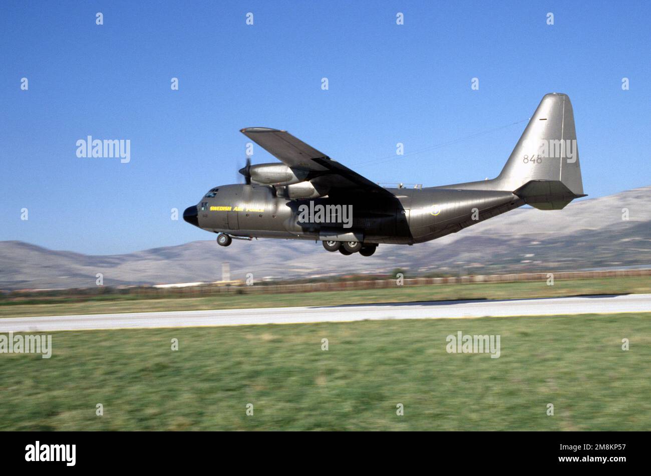 A Swedish Air Force C-130 takes off from Aerodrom Split. Subject ...