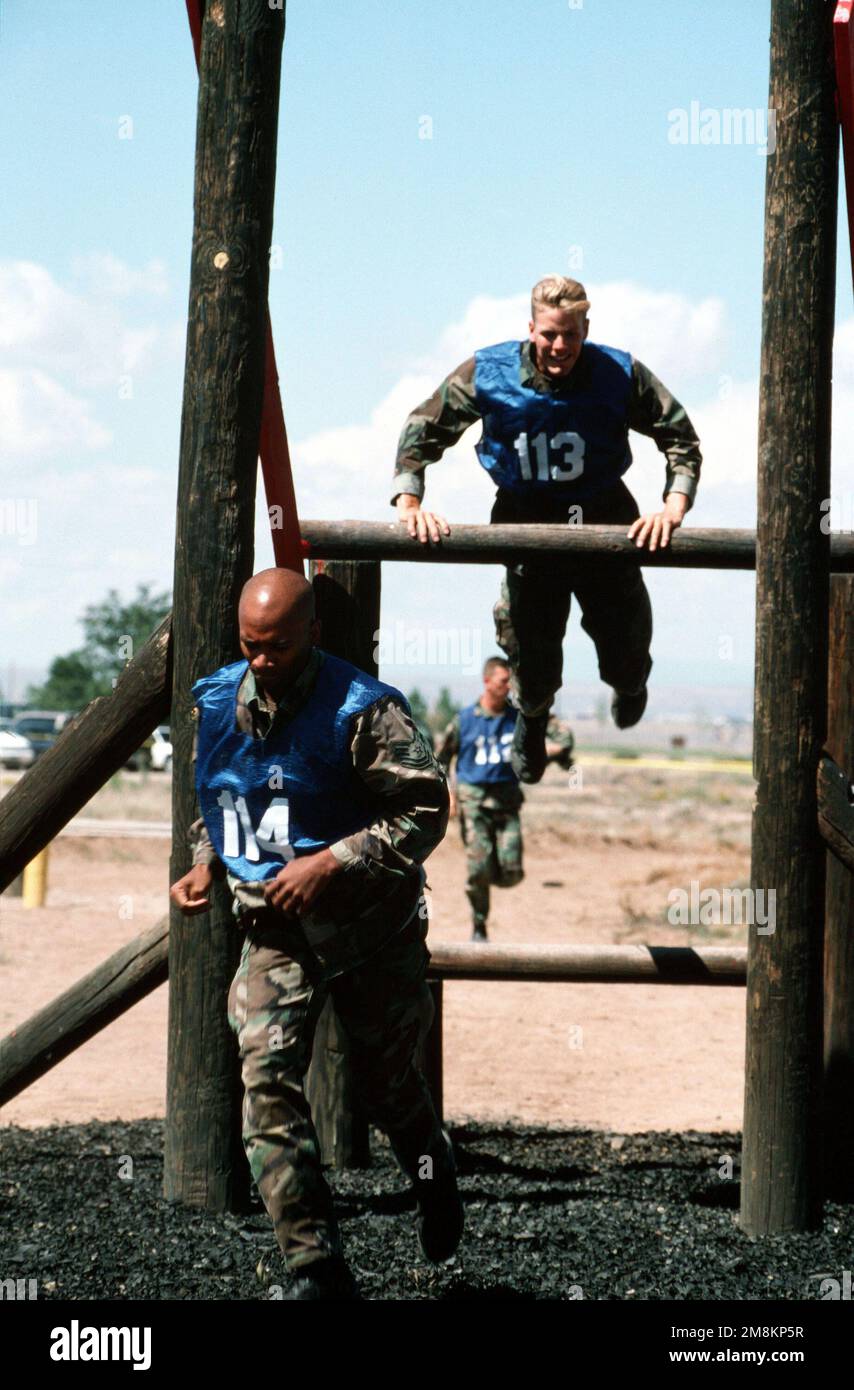 Competing at PEACEKEEPER CHALLENGE '96, US Air Force Technical Sergeant ...