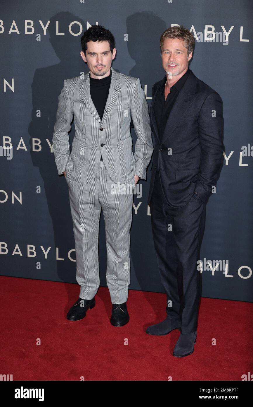 Paris, France. 14th Jan, 2023. Damien Chazelle and Brad Pitt attends ...