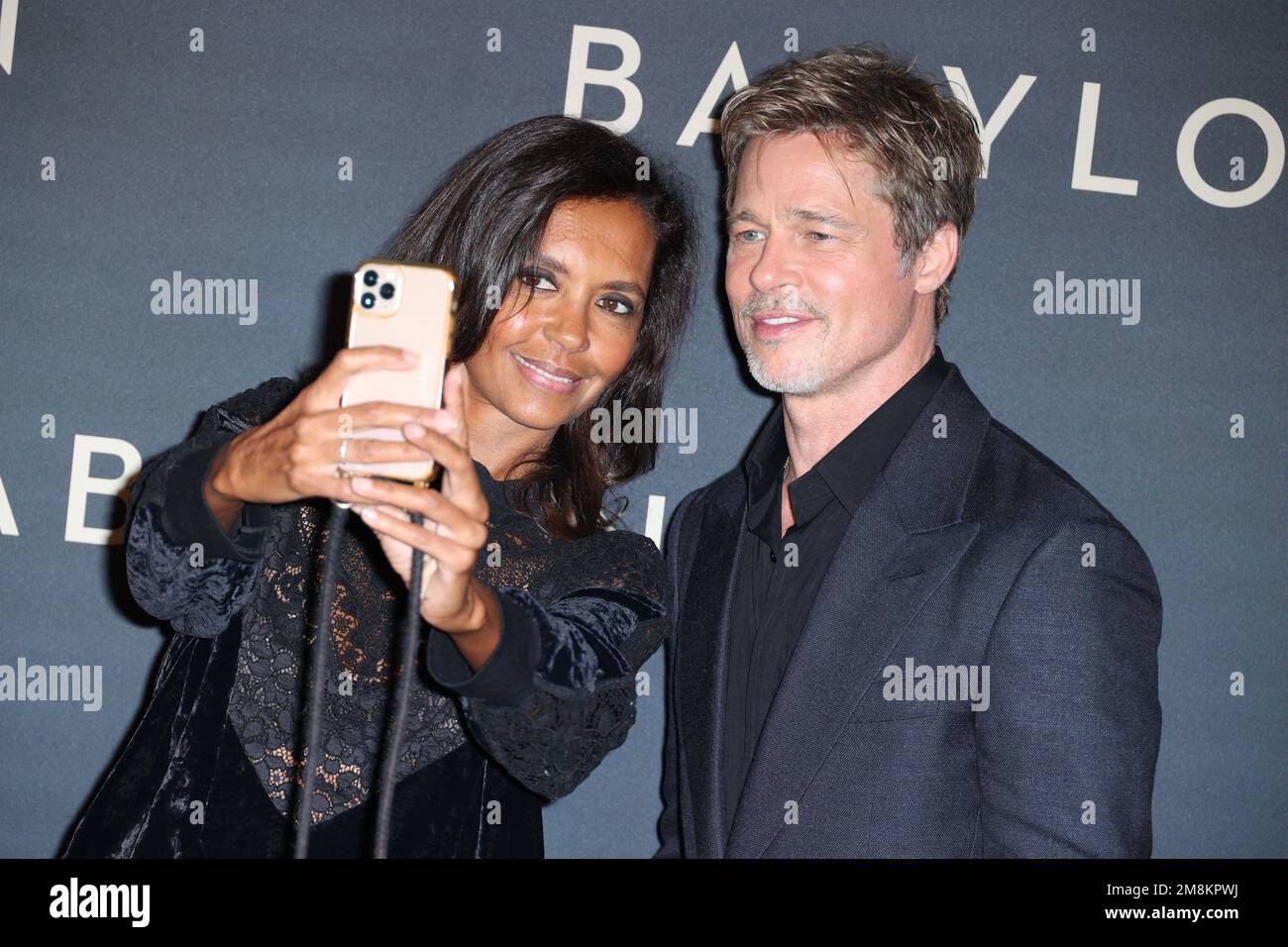 Paris, France. 14th Jan, 2023. Karine Lemarchand and Brad Pitt attends ...