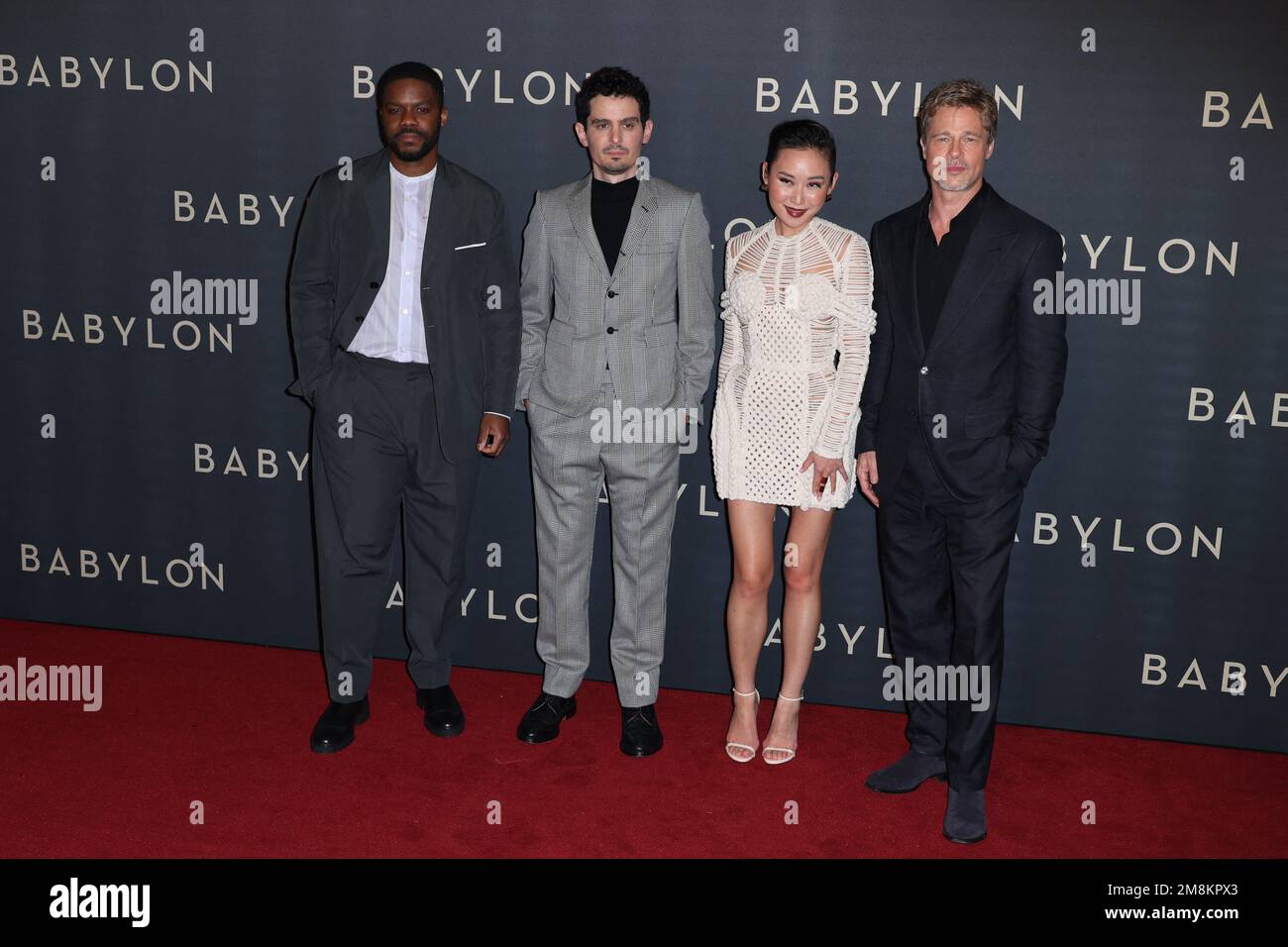 Paris, France. 14th Jan, 2023. Jovan Adepo, Damien Chazelle, Li Jun Li ...