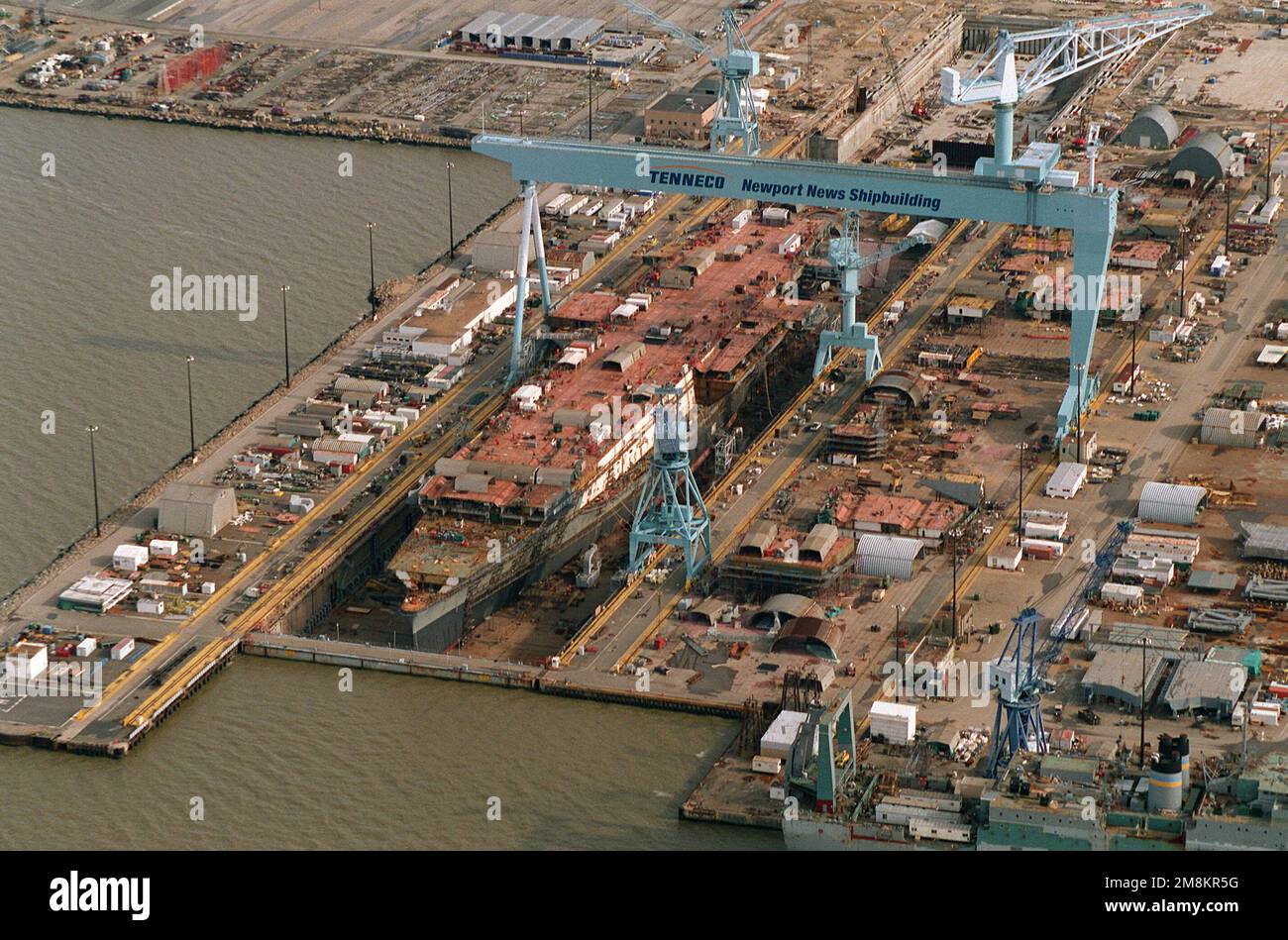 High oblique port bow view of the Nimitz class nuclear-powered aircraft ...