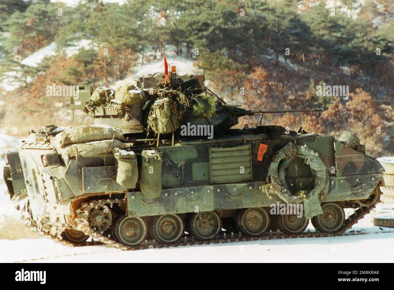 Close up view of a M2 Bradley from the 2nd, 9th Infantry at the Multi ...