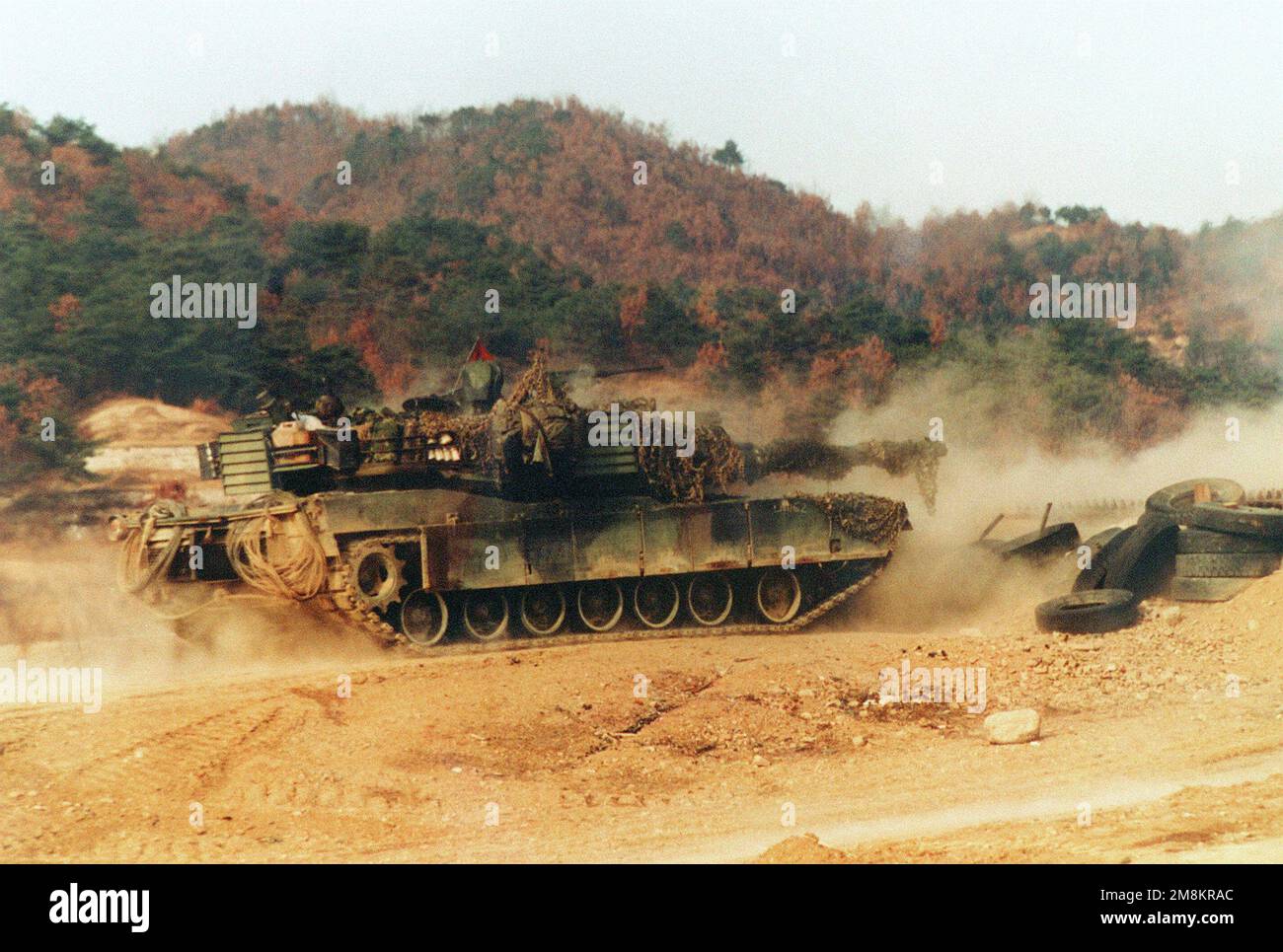 A medium right side view of a M1A1 Abrams Tank from the 2nd, 72nd ...