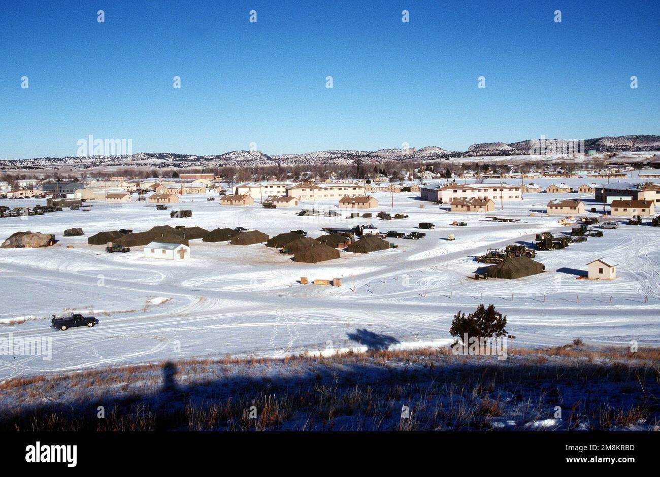A view of Camp Guernsey, the deployed base camp showing the tent city ...