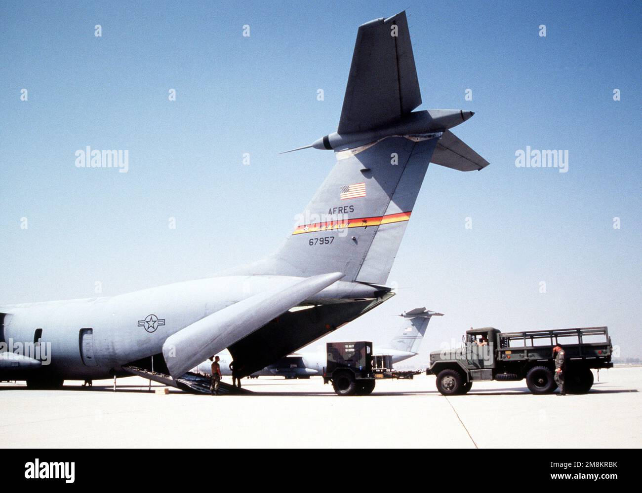 A U.S. Navy truck from the 105th Mobile Inshore Undersea Warfare Unit ...
