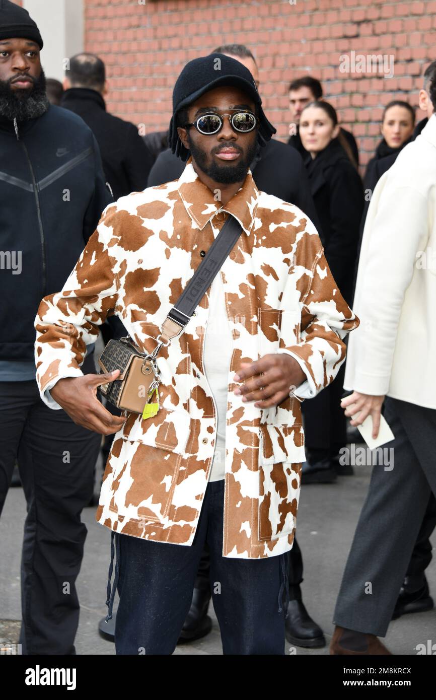 Milan, Italy. 14th Jan, 2023. Milan, guests arrive Fendi fashion show ...