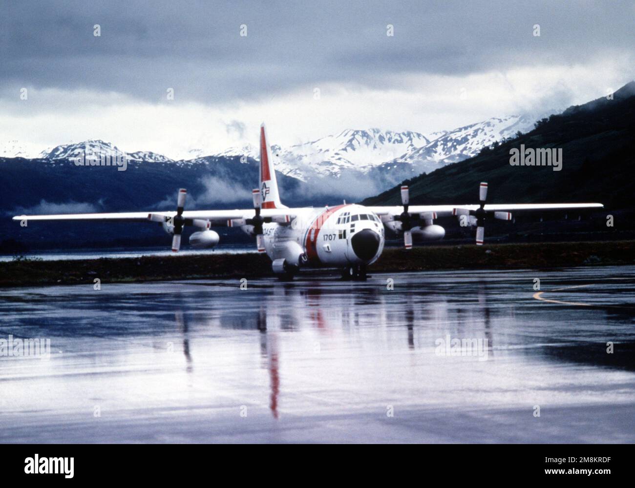 A Coast Guard C-130 Hercules sits ready to respond to harbor defense ...