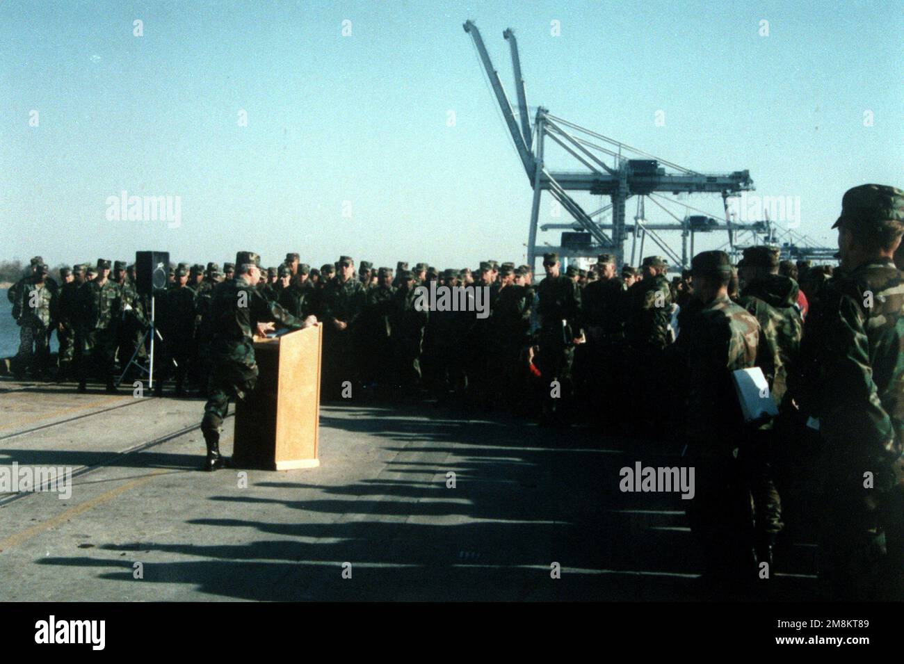 Soldiers from the 24th Infantry Division (Mechanized) are briefed ...