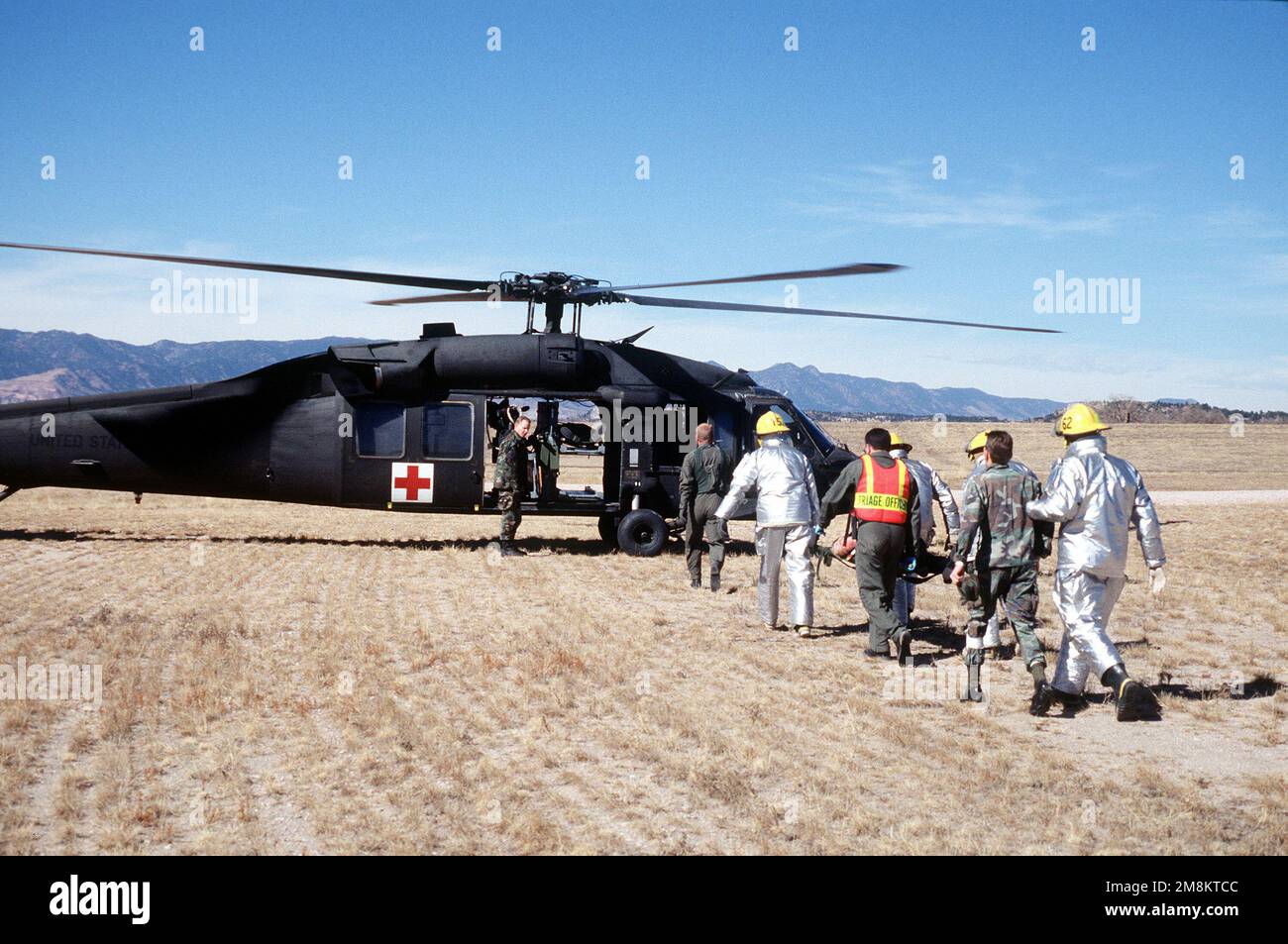 After a simulated C-130 aircraft crash, members from the 21st Civil ...