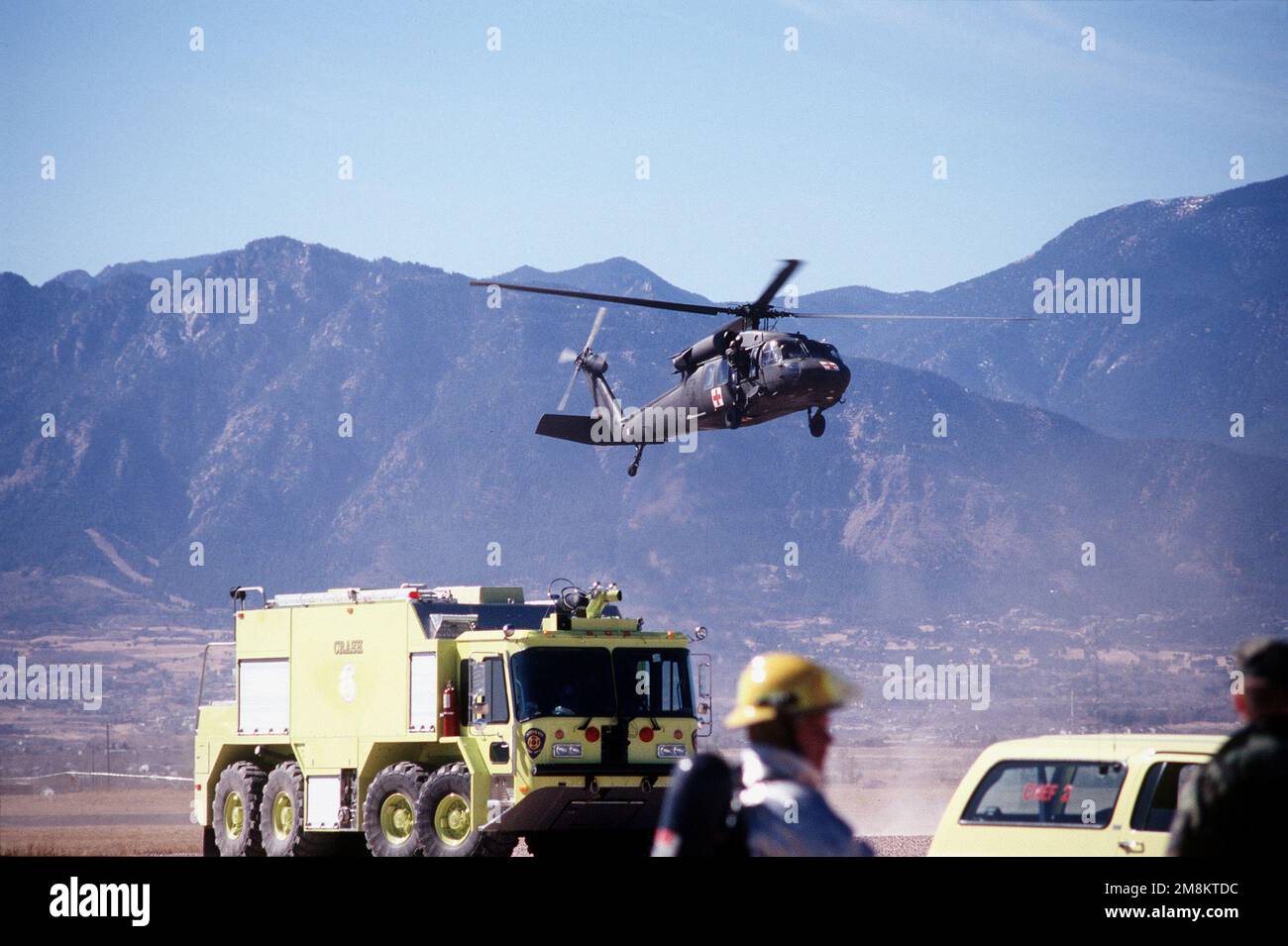 A UH-60 Medivac helicopter from Fort Carson, Colo. comes in for a ...