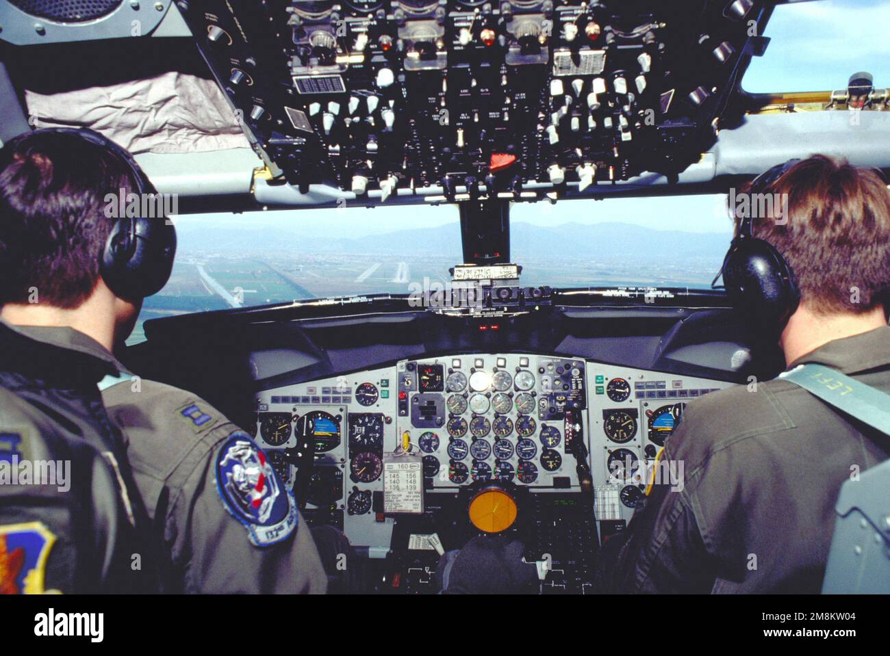Captain Brent Stewart (left) pilot, and Captain Larry Davis co-pilot ...