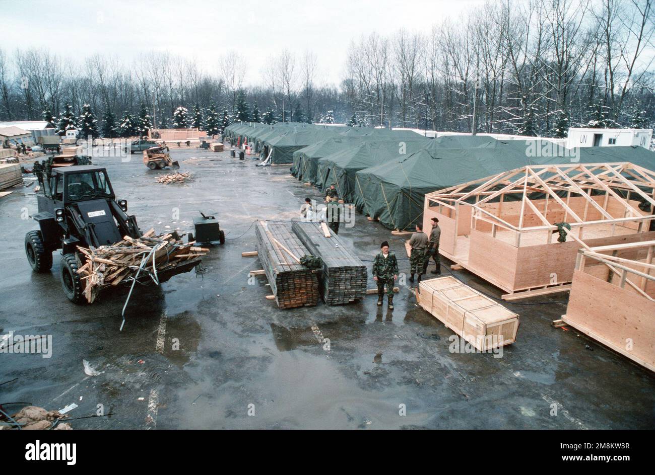 The 823rd Red Horse Squadron, Hurlburt Field, Florida, builds a tent ...