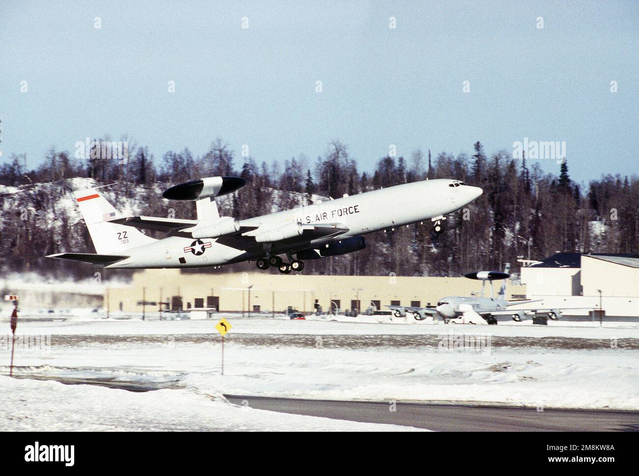 An E-3A Sentry Airborne Warning and Control system (AWACS) aircraft ...