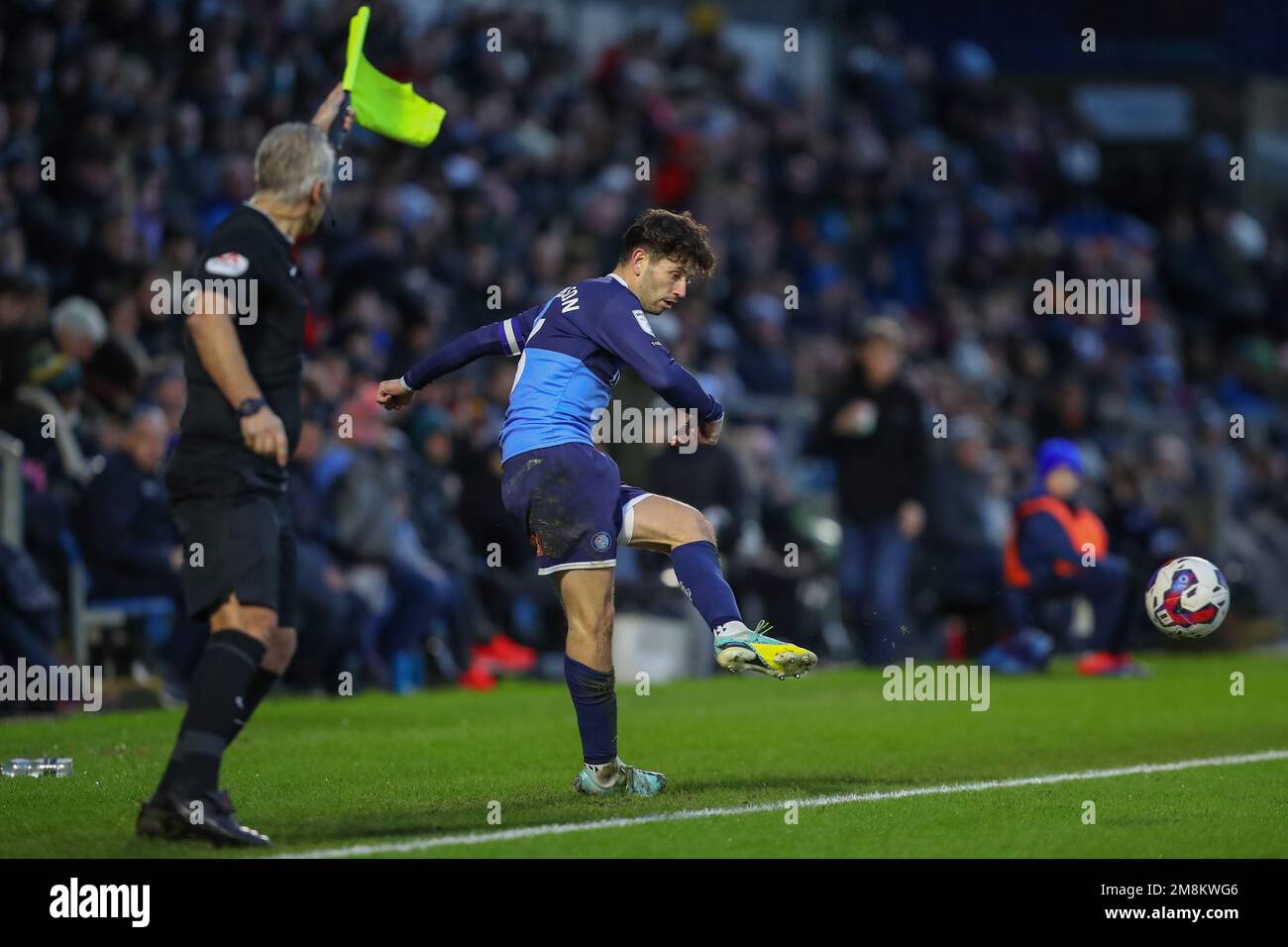 High Wycombe, UK. 14th Jan, 2023. Joe Jacobson #3 of Wycombe Wanderers ...