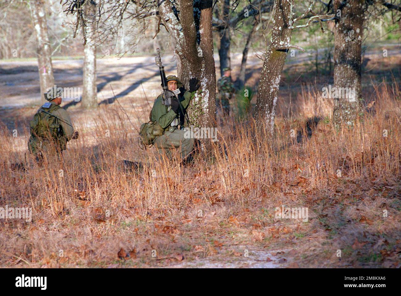 Soldiers of the 1ST of the 509th PIR, the opposing force, on the attack ...
