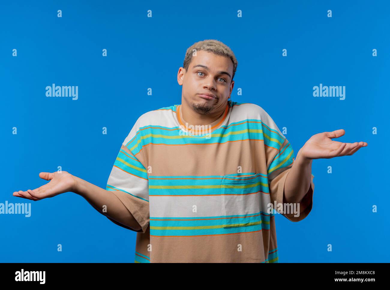Confused man, shoulders up - can't help, makes gesture of I dont know ... Confused man, shoulders up - can't help, makes gesture of I dont know ...
