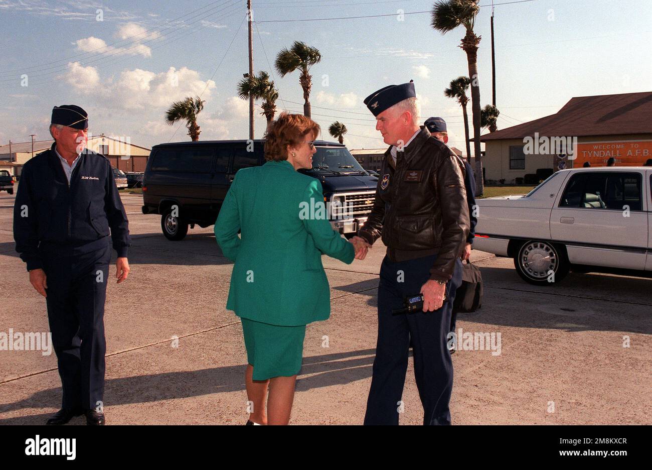 COL. John Campbell (Brig. GEN. Selectee) greets Dr. Sheila Widnall, GEN ...