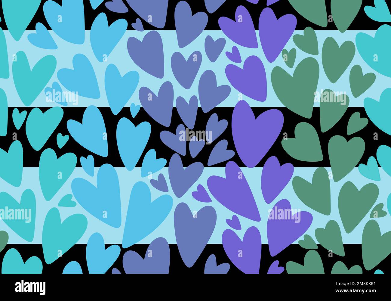 Valentines hearts seamless cartoon pattern for wrapping paper and kids ...