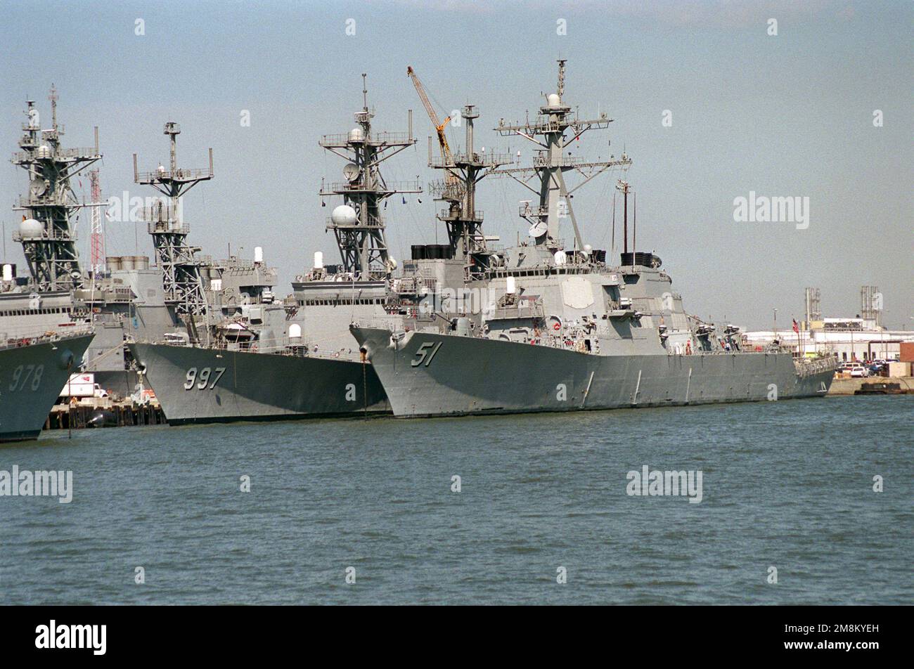 A port bow view of the Spruence class destroyer USS HAYLER (DD-997) and ...