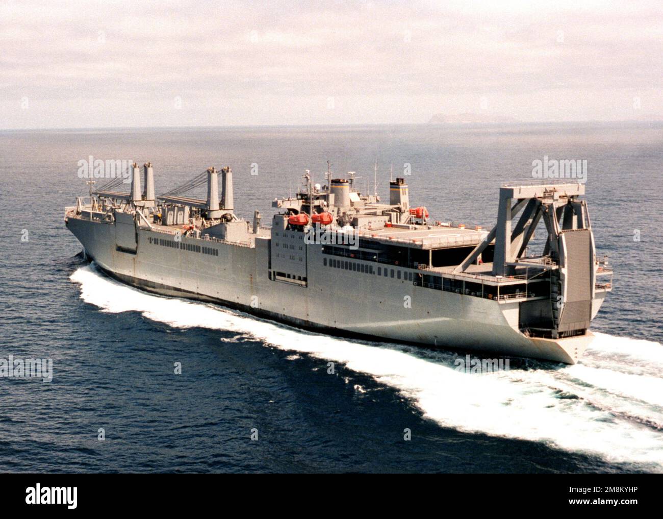 A port side aft view of the Military Sealift Command (MSC) vehicle ...