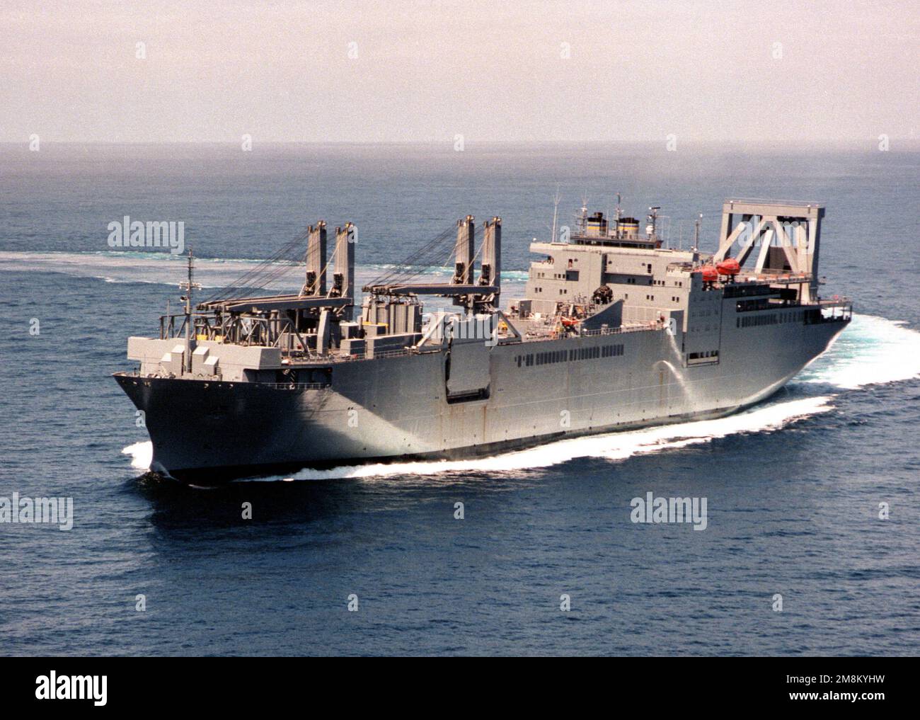 A port side forward view of the Military Sealift Command (MSC) vehicle ...