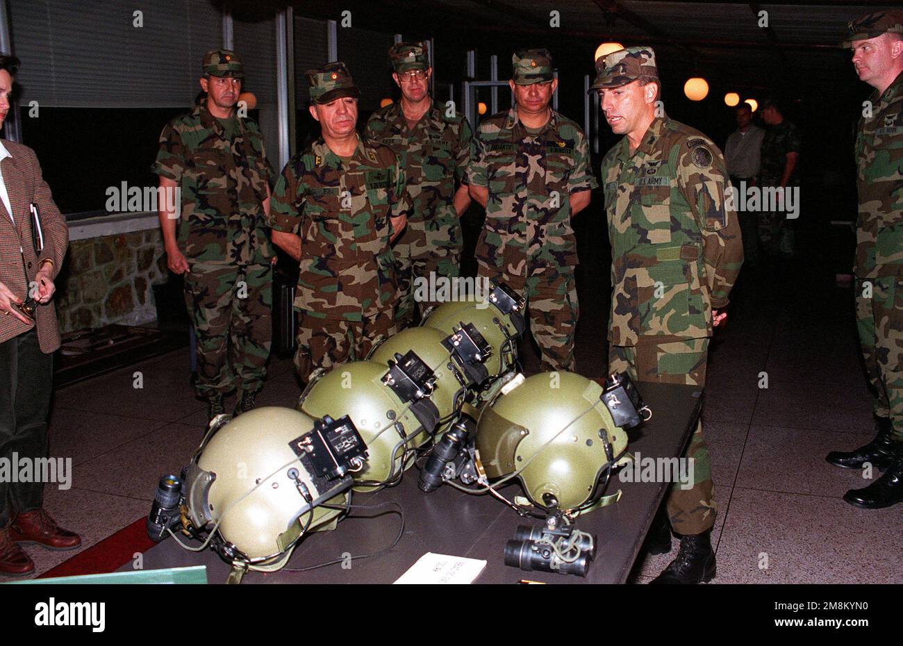 MAJ. GEN. Hernan Aguilera Bianchi, Commander Bolivian Army, receives a demonstration on the AN ...
