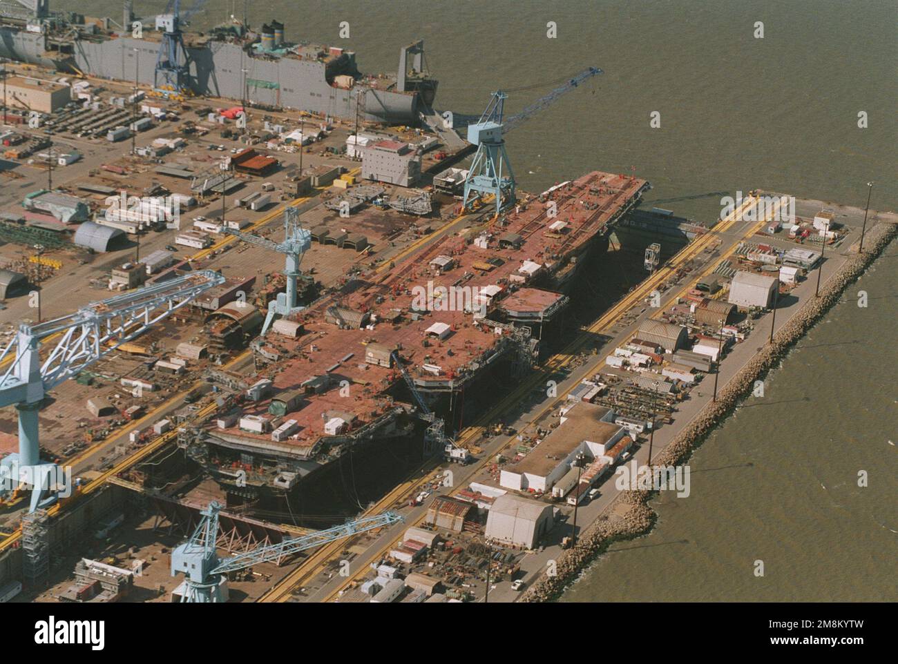 Aerial starboard quarter view of the Nimitz class nuclear-powered ...