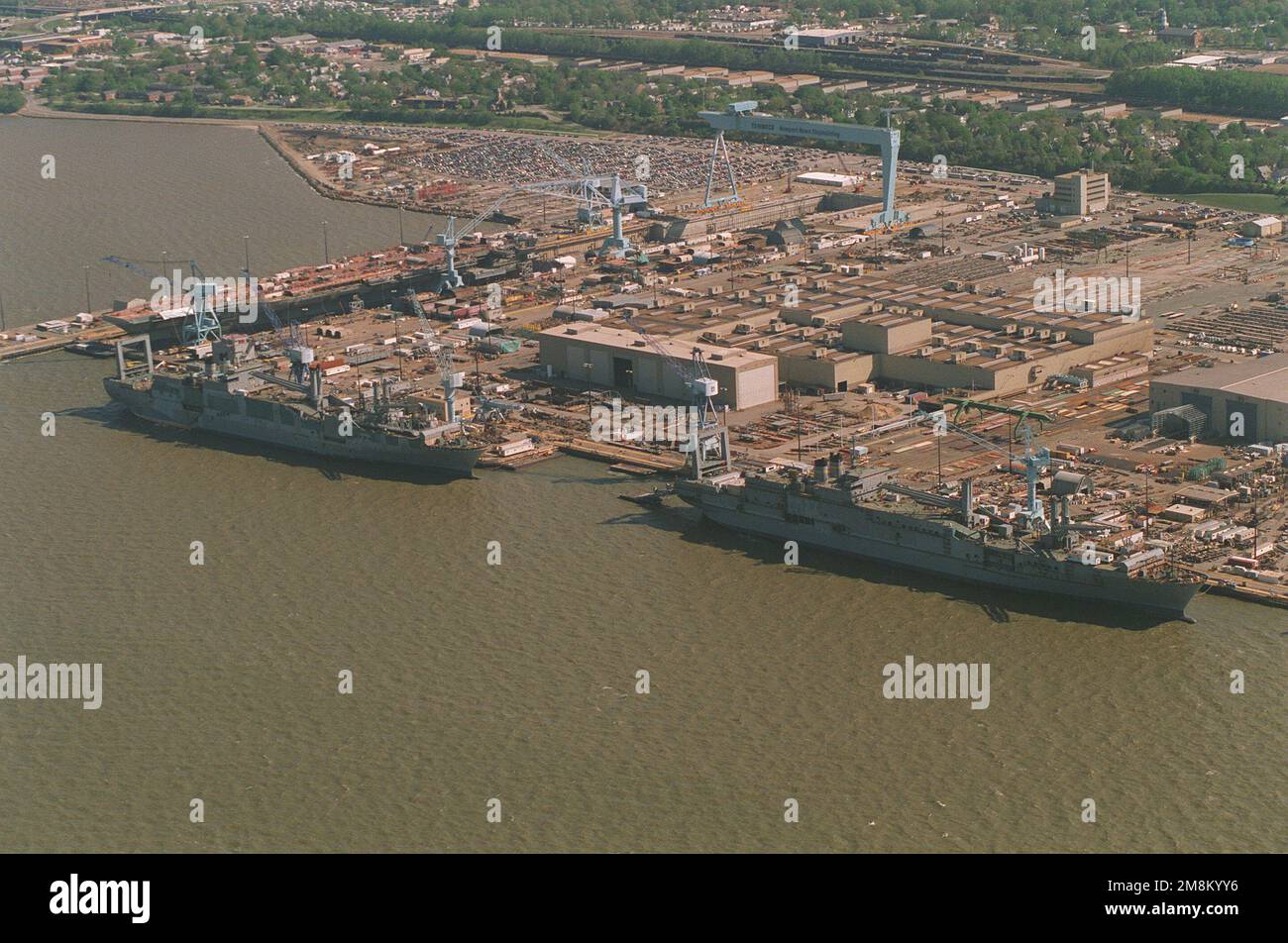 A view of the northwest corner of the Newport News Shipbuilding and ...
