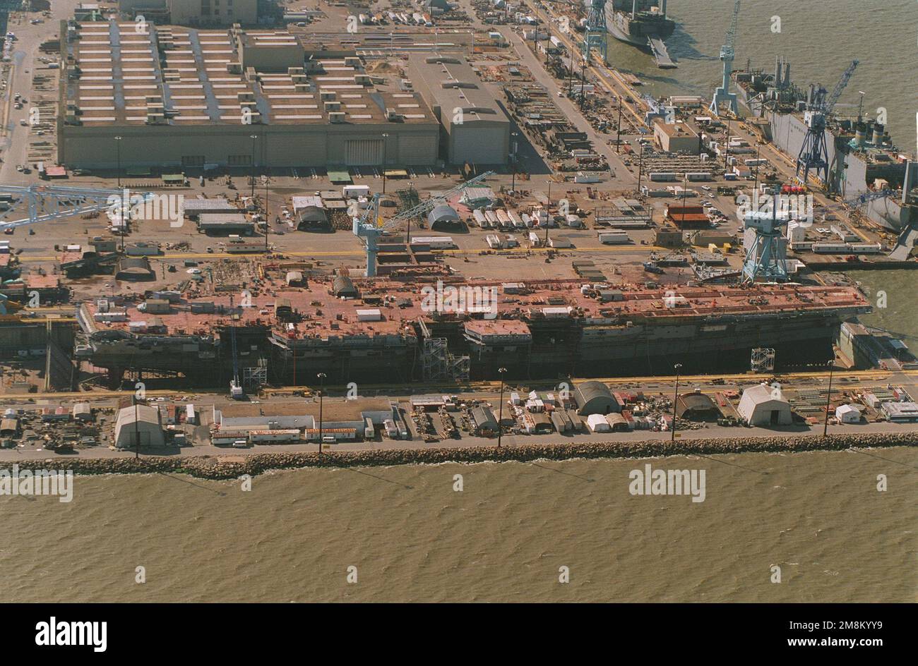 Aerial starboard side view of the Nimitz class nuclear-powered aircraft ...