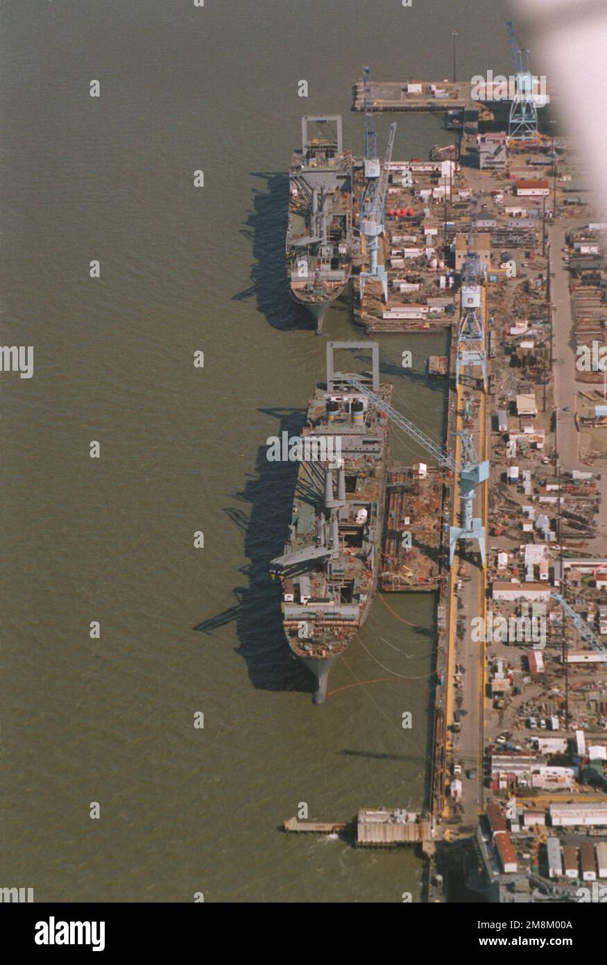 Aerial bow-on view of the Military Sealift Command vehicle transport ...