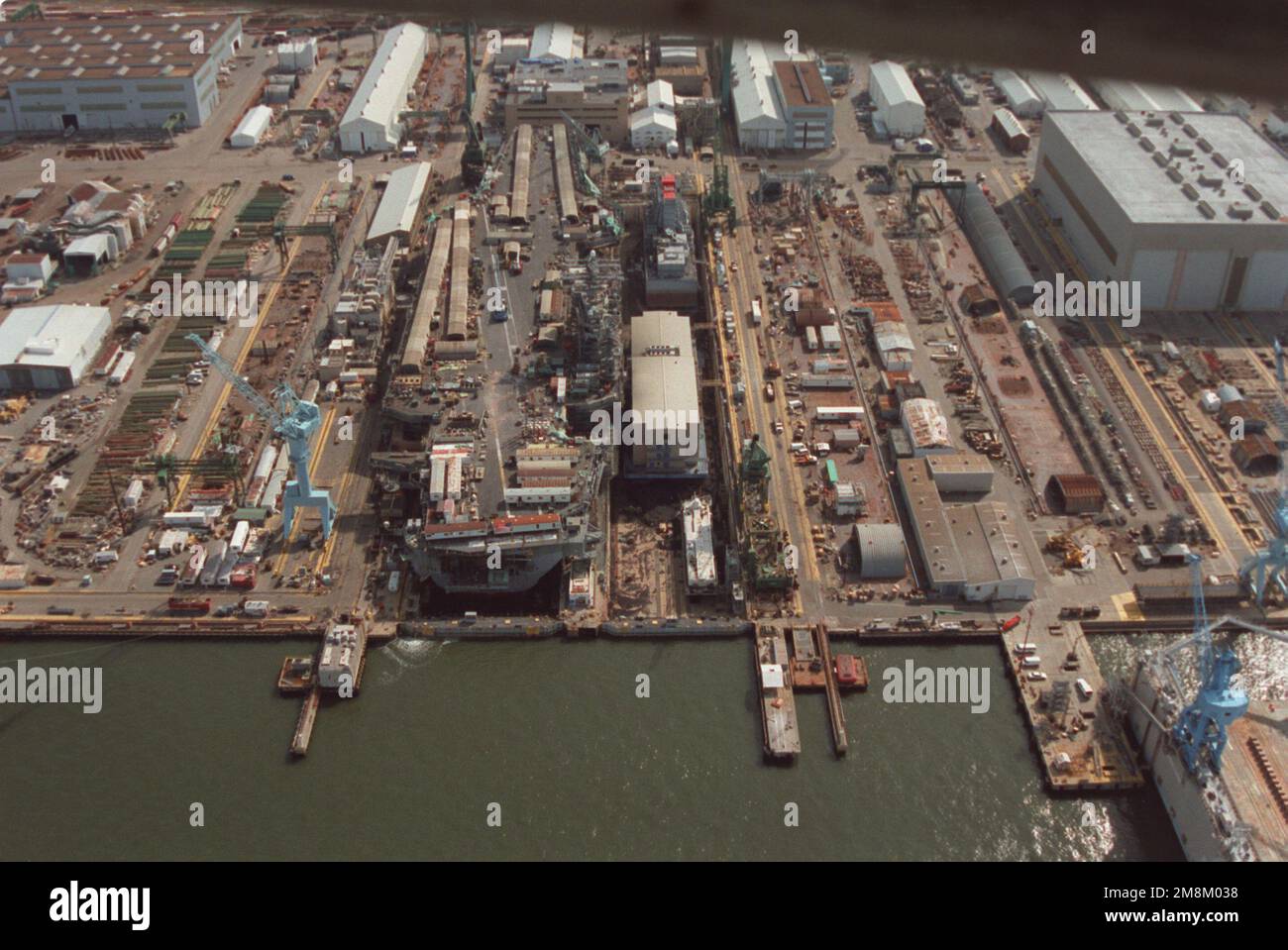 Aerial view of a section of the Newport News Shipbuilding and Drydock ...