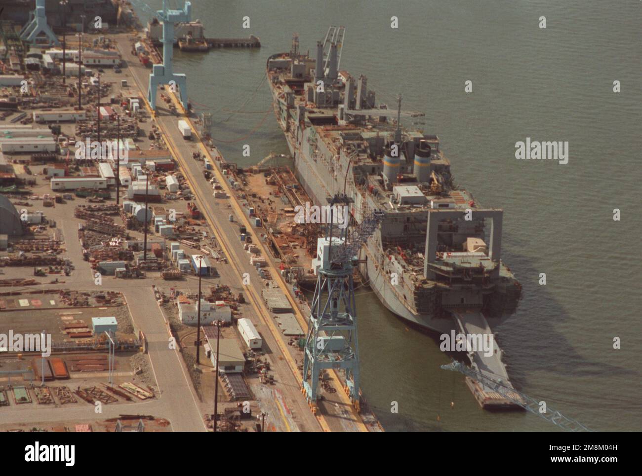 Aerial port quarter view of the Military Sealift Command vehicle ...