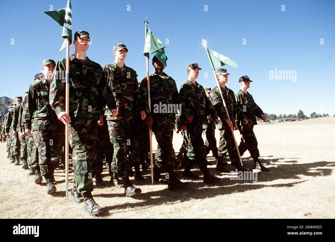 Students practice marching for their graduation exercise. They are ...
