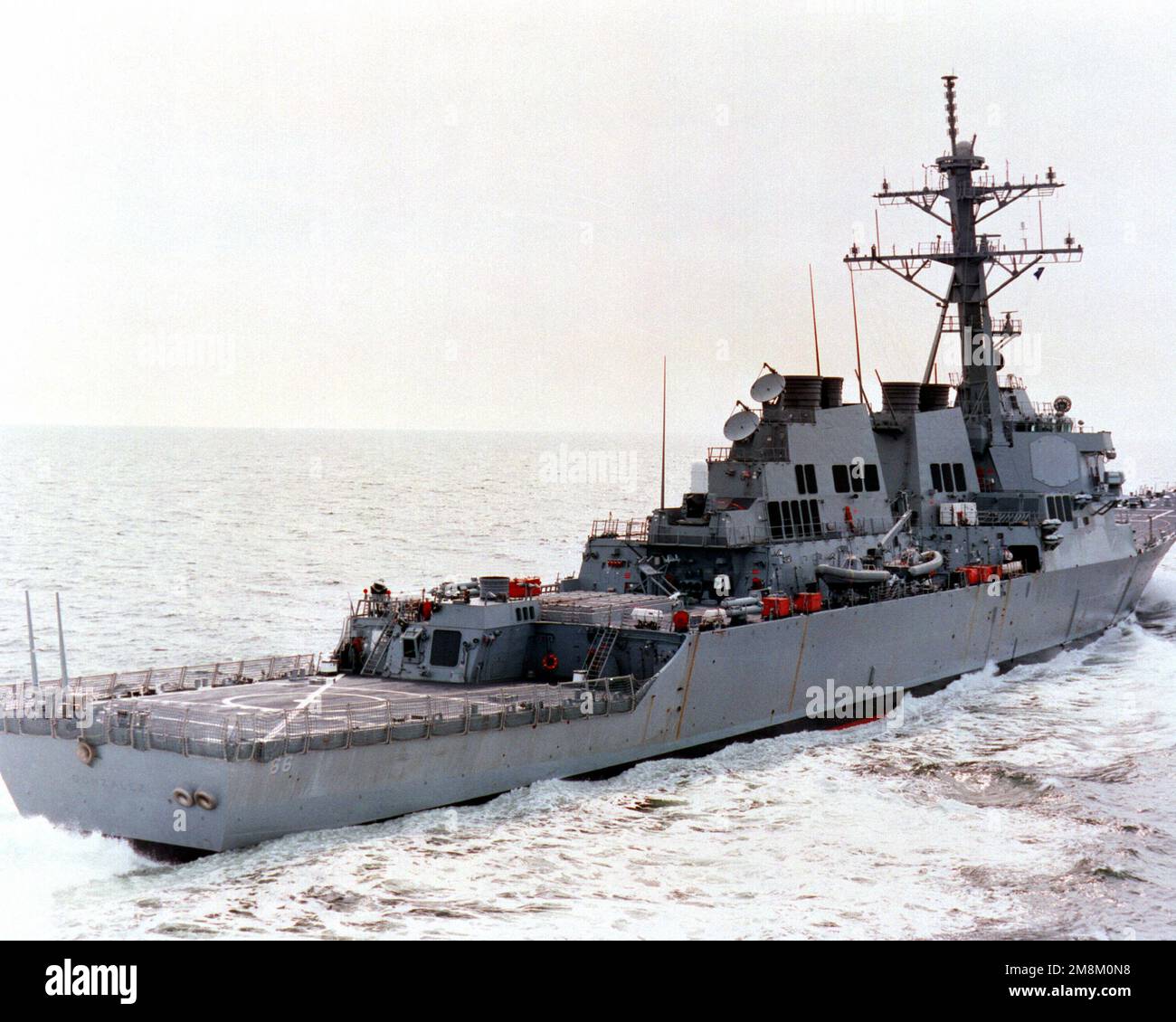 A starboard quarter view of the guided missile destroyer USS GONZALES ...