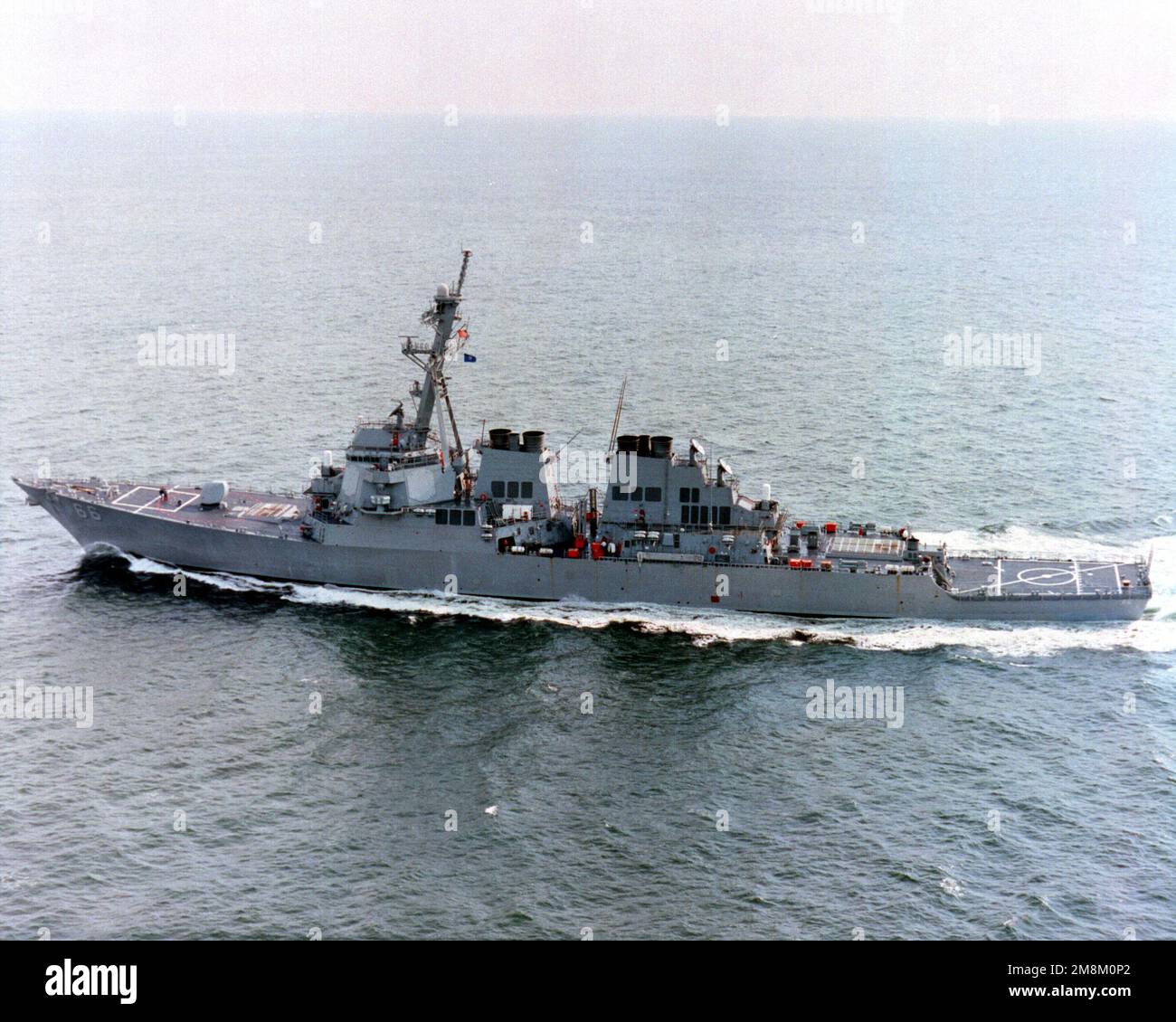 Aerial port beam view of the guided missile destroyer USS GONZALES (DDG ...