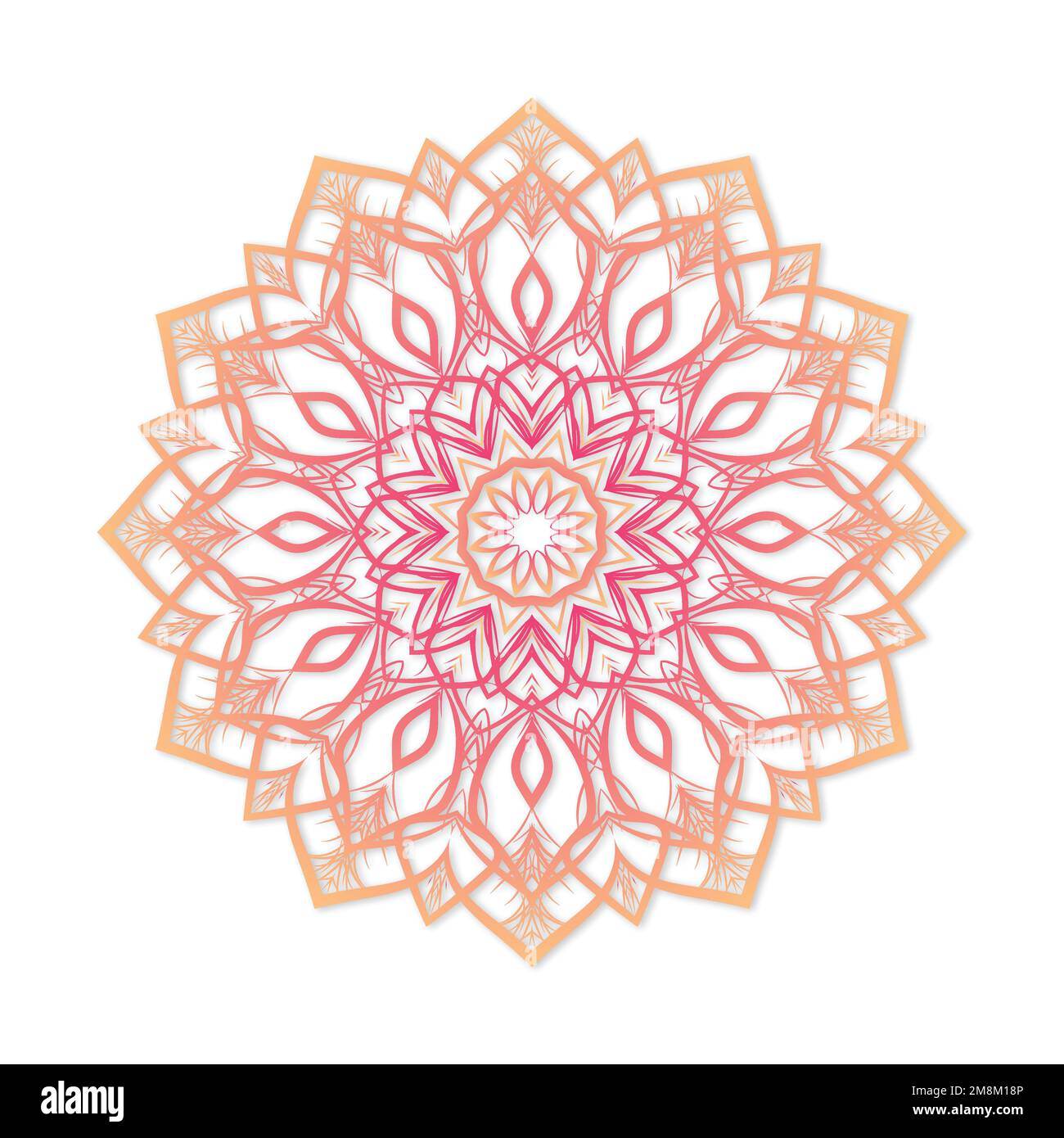 An illustrated abstract design of a pink arabesque geometric decorative ...