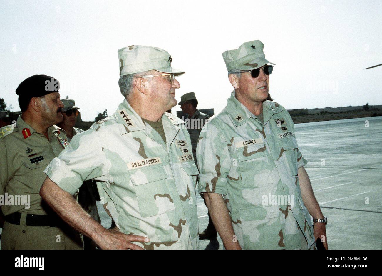 Chairman Joint Chiefs of STAFF, General John Shalikashvili, is greeted ...